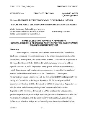 Fillable Online Docs Cpuc Ca R 14 11 001 MP6 Avs PROPOSED DECISION