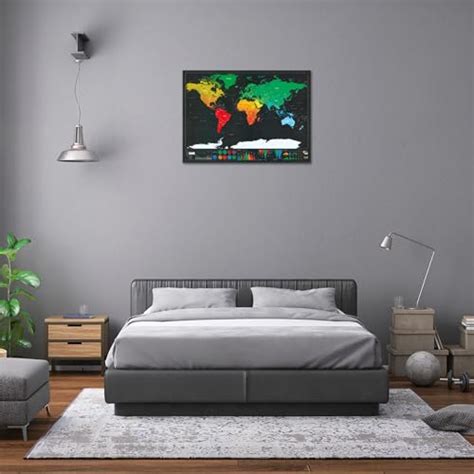 Poster Carte Du Monde A Gratter Carte De France À Gratter Planisphère