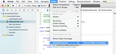 Xcode Source Editor Extension を使った Xcode プラグインの作り方 DevelopersIO
