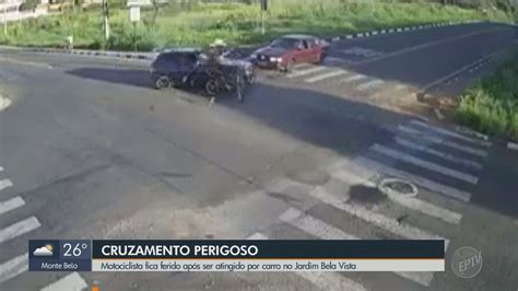 Motociclista fica ferido após batida em cruzamento do bairro Jardim