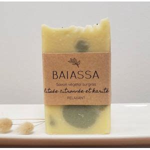 Savon solide bio Baïassa Relaxant Karité Litsée citronnée