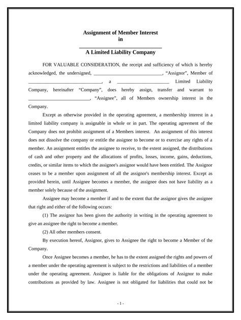Llc Transfer Of Ownership Doc Template Pdffiller