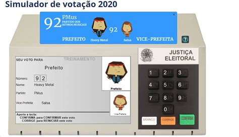 Simulador de urna eletrônica passo a passo de como votar