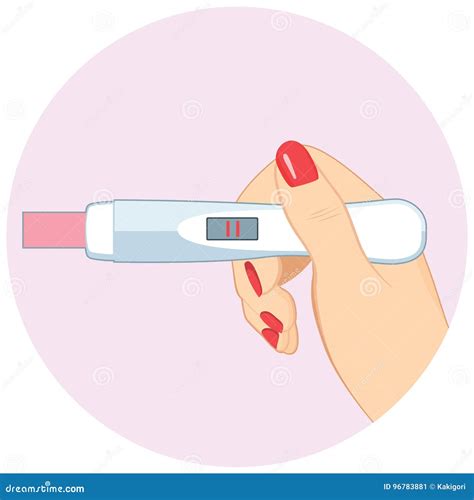 Teste de gravidez positivo ilustração do vetor Ilustração de dedo