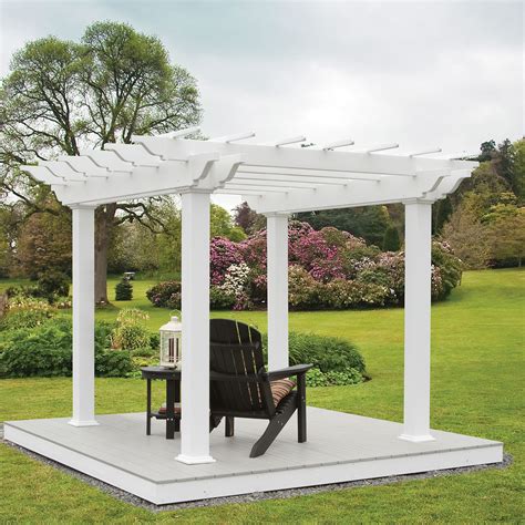 Vinyl 10 Ft Free Standing Pergolas
