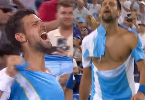 Novak Djokovic Rips Off His Shirt Like Hulk Hogan And Celebrates Victory