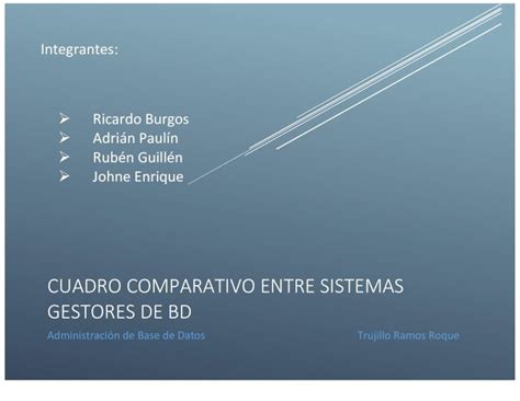PDF Cuadro Comparativo Entre Los SGBD DOKUMEN TIPS