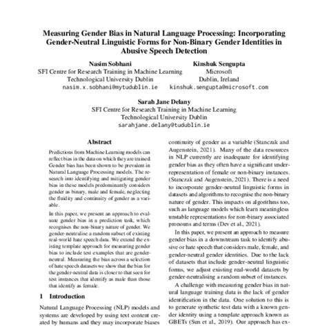 measuring gender bias in natural language processing incorporating gender neutral linguistic