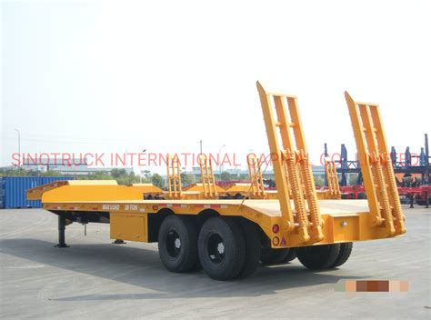 3 Tri Axles 60 Tons 20 40 Feet FT Container Shipping Flat Deck High Bed