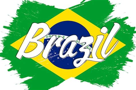 Bandera De Brasil Con Pincel Grunge Vector Premium
