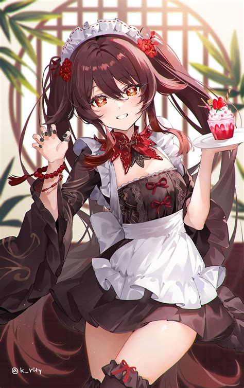 Genshin Impact Hu Tao se viste de maid gracias a esta ilustración