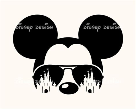 Mickey With Sunglasses SVG Mickey Mouse Castle SVG And PNG Etsy