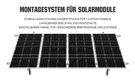 ECO WORTHY Solarpanel Halterung für 4 pcs Solarpanel 100W 600W mit