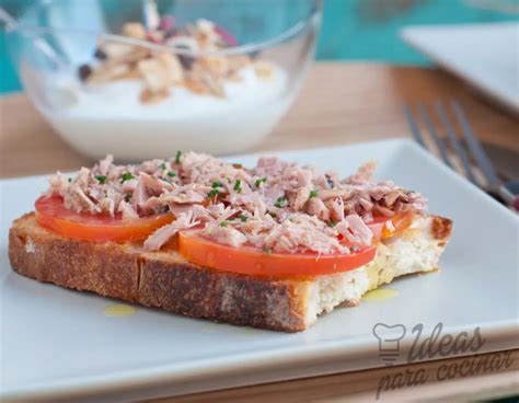 Tosta de Atún con Tomate Muy Fácil IdeasParaCocinar