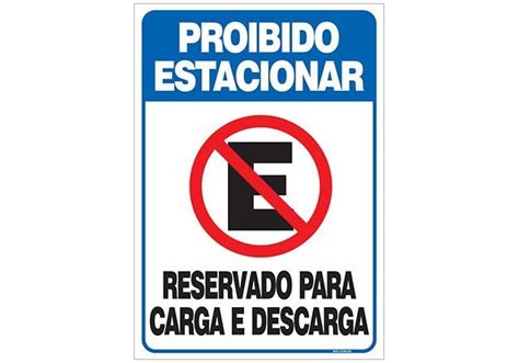 PLACA RESERVADO PARA CARGA E DESCARGA