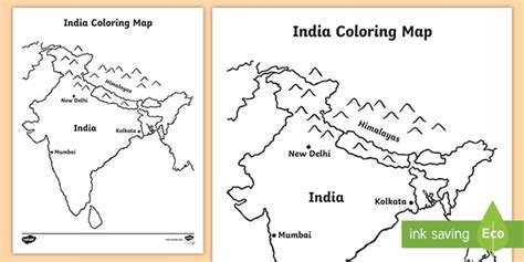 India Map Coloring Activity Hecho Por Educadores