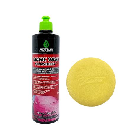 Kit Shampoo De Carro Cheiro De Morango Magic Wash Protelim