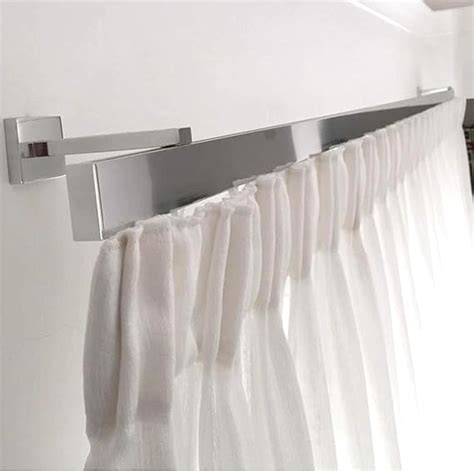 BASTONE TENDA PIATTO ACCIAIO LUCIDO E SATINATO 35mm BASTONI PER TENDE