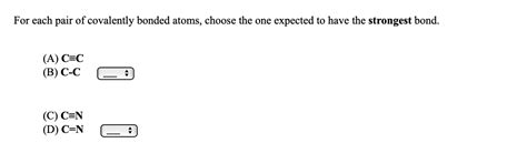 solved for each pair of covalently bonded atoms choose the