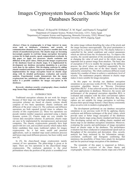 pdf images cryptosystem based on chaotic maps for databases