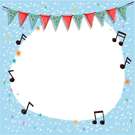 Plantilla De Borde Con Notas Musicales Y Banderas Banner Notas