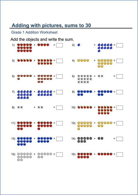Printable Grade 1 Math Worksheets Activity Shelter