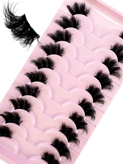 New 10 Pairs Half Lashes Cat Eye Natural 3D Mink Lashes Wispy 8D Fluffy