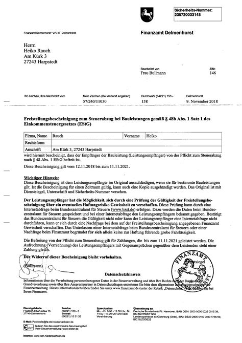 Tsr Freistellungbescheinigung