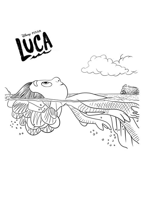 Luca Coloreado Sencillo Del Personaje Principal Luca Dibujos Para The
