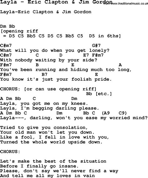 Eric Clapton Layla Gitar Akor PDF British Rock Songs 53 OFF