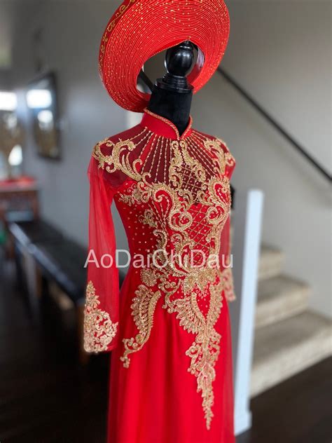 Pre Order Vietnamese Traditional Wedding Ao Dai For Women Vietnamese