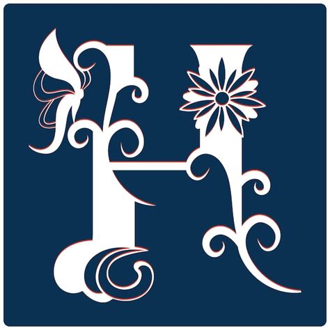 Hermosas letras mayúsculas del alfabeto floral Vector Premium
