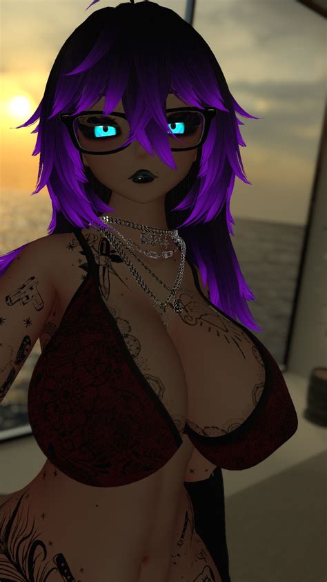 Rule 34 Big Breasts Black Hair Black Lipstick Blue Eyes Bra Breasts Charlottevr Femdom Glasses
