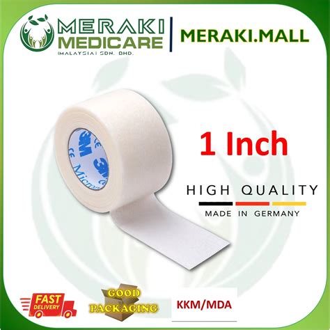 3M Micropore Hypoallergenic Surgical Tape 1 X 10 YD 2 5CM X 9 1 Meter