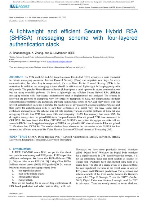 pdf a lightweight and efficient secure hybrid rsa shrsa messaging scheme with four layered
