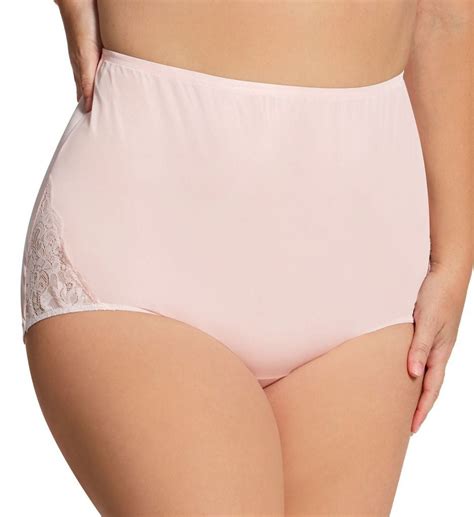 Women S Shadowline 17082X Plus Lace Inset Brief Panty Blush 9