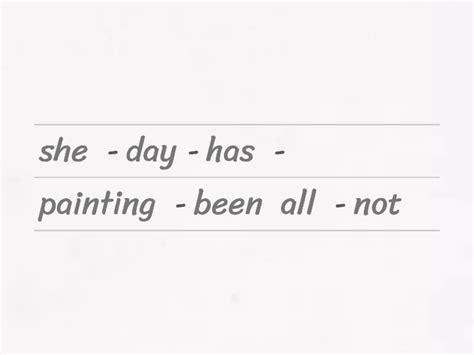 Verb Patterns Present Perfect Reordenar