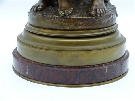 Proantic Mathurin Moreau Grand Bronze 69 Cm à Deux Personnages Socle