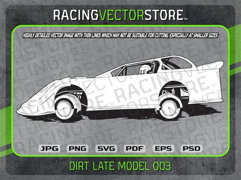 Dirt Late Model Race Car Highly Detailed Vector Image In Svg Ai Pdf