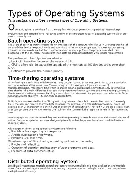 types of operating systems pdf operating system real time computing