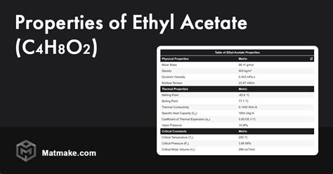 Ethyl Acetate Properties