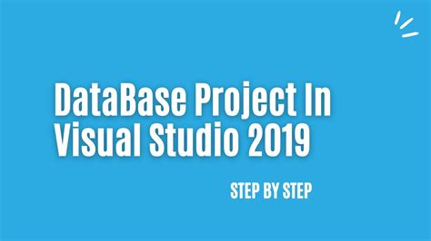 How To Create Database Project In Visual Studio 2019 YouTube