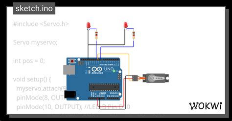 Servo Sweep LEDs V1 Wokwi ESP32 STM32 Arduino Simulator