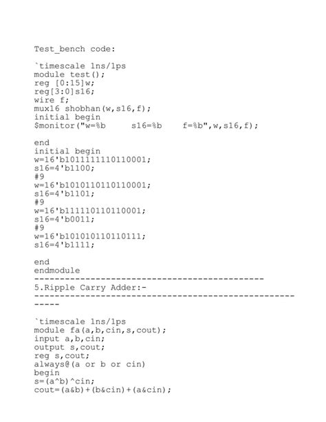 Verilog Codes And Testbench Codes For Basic Digital Electronic Circuits
