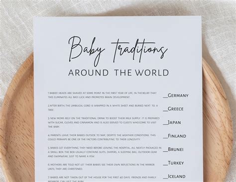 Baby Traditions Around The World Baby Shower Games Minimalist