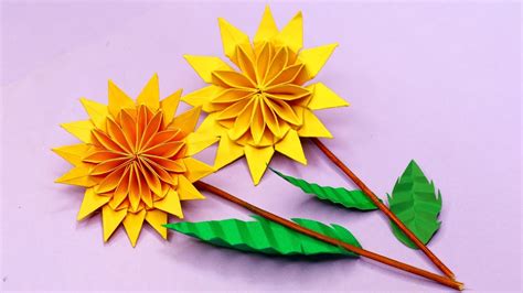 Comment Fabriquer Un Tournesol En Papier Tutoriel Diy Youtube