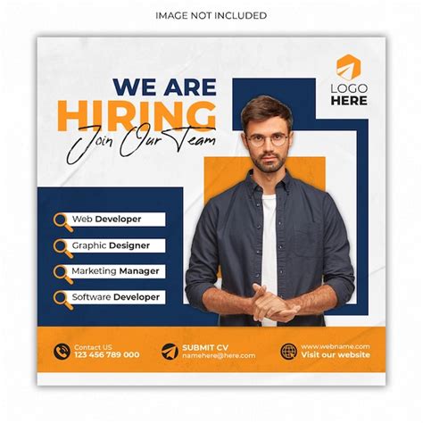 Premium PSD We Are Hiring Social Media Instagram Post Or Job Vacancy