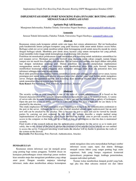 implementasi simple port knocking pada dynamic routing ospf pdf pdf