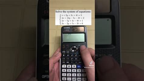 calculator 101 part 2 using casio fx 991ex classwiz systems of equations in 3 4 unknowns youtube