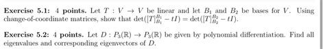 solved exercise 5 1 4 points let t v→v be linear and let